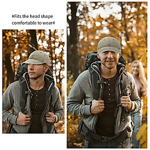 Edoneery Men Women Baseball Cap-Low Profile Adjustable Washed Cotton Golf Dad Hat Khaki