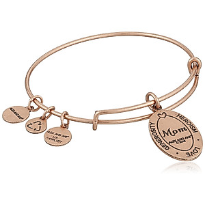 Alex and Ani Because I love you, Mom II Expandable Rafaelian Rose Gold Finish Bangle Bracelet