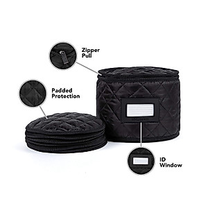 Covermates Keepsakes - Dish Storage - Padded Protection - ID Window - Stain Resistant - Machine Washable - China Storage-Black