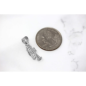 CaliRoseJewelry Sterling Silver Trumpet Horn Charm Pendant