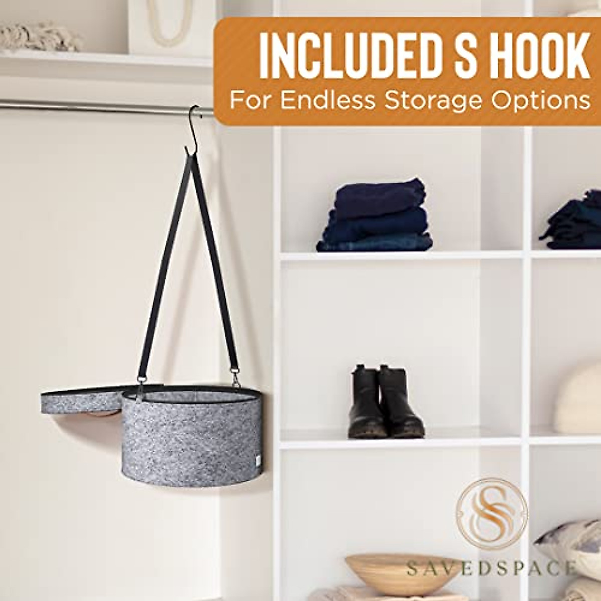 Hat Storage Box to Protect & Store Hats - Hat Travel Case w/Stability Poles - Cowboy Hat Box for Travel w/Hanging Strap & S Hook – Felt, Bohemian Canvas Fabric Hat Boxes for Men & Women