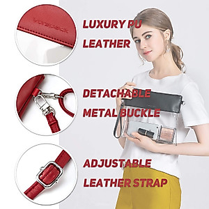 Vorspack Clear Crossbody Purse Stadium Approved PU Leather Clear Concert Bag