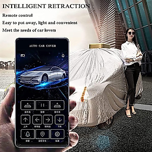 Solar Fully Automatic Car Cover, Sunproof Sun Shade Canopy Universal Movable Carport, uick and Convenient to Protect Your Car, Fit for Sedan, SUV, MPV,Gold-SUV