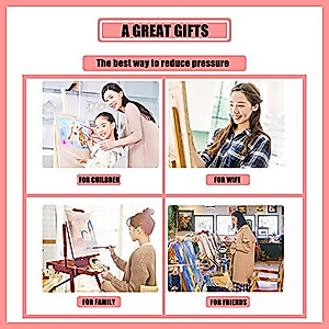 Adults Beginner Oil Painting Kit for Kids,Lotus Buddha Paint by Number Kits with Paint Brushes,DIY Yoga Acrylic Paint Adults' Home Decor 16X20Inch