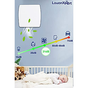 LouanXpert 4 Inch Exhaust Fan, 76CFM Bathroom Wall Exhaust Fan, Kitchen Exhaust Fan with Anti-backflow Check Valve, 3.3Ft US Cord for Kitchen, Greenhouse, Garage