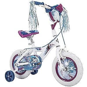 Huffy Frozen 2 Kid Bike, Training Wheels, Streamers & Basket Included, 12 inch
