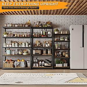 Smaafit 5-Tier Shelves for Wall Storage, Storage Rack Metal Shelves, Heavy Duty, Adjustable, Garage & Warehouse Storage, 28x12x59 Inches, 275 lbs/Level