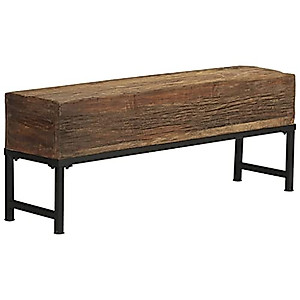 vidaXL Bench Wooden Bench Hallway Dinner Dining Entryway Bench Living Room Bedroom Home House Seating Funiture 47.2" Solid Reclaimed Wood