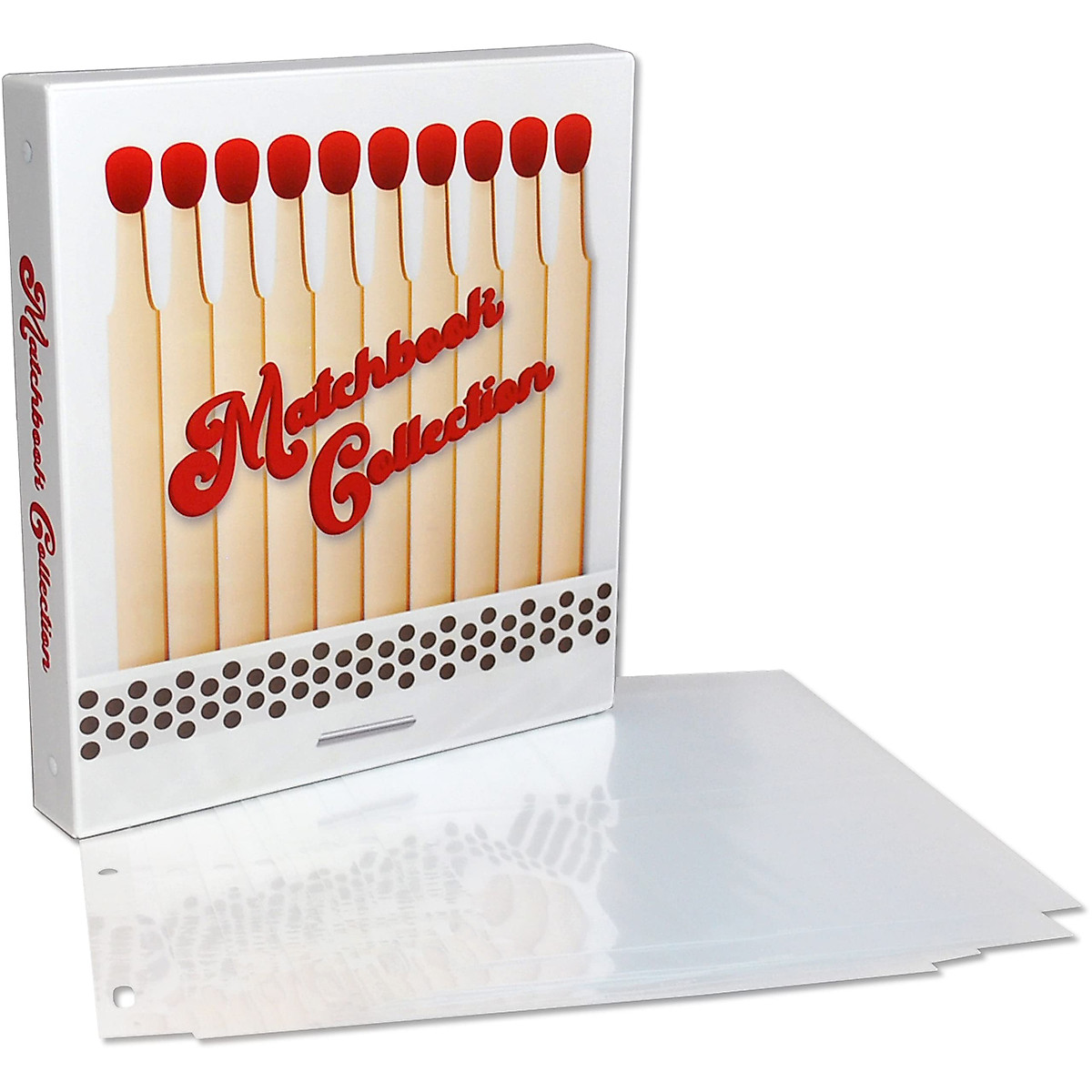 UniKeep Matchbook Cover Collection Storage Album for Display, Protection, and Archival. Includes 15 Pages. Holds 90 Matchbooks