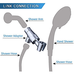 G-Promise Metal Shower Head Holder for Hand Held Showerhead, Adjustable Bracket, Shower Arm Adapter, Universal Shower Arm Mount, Chrome Finish