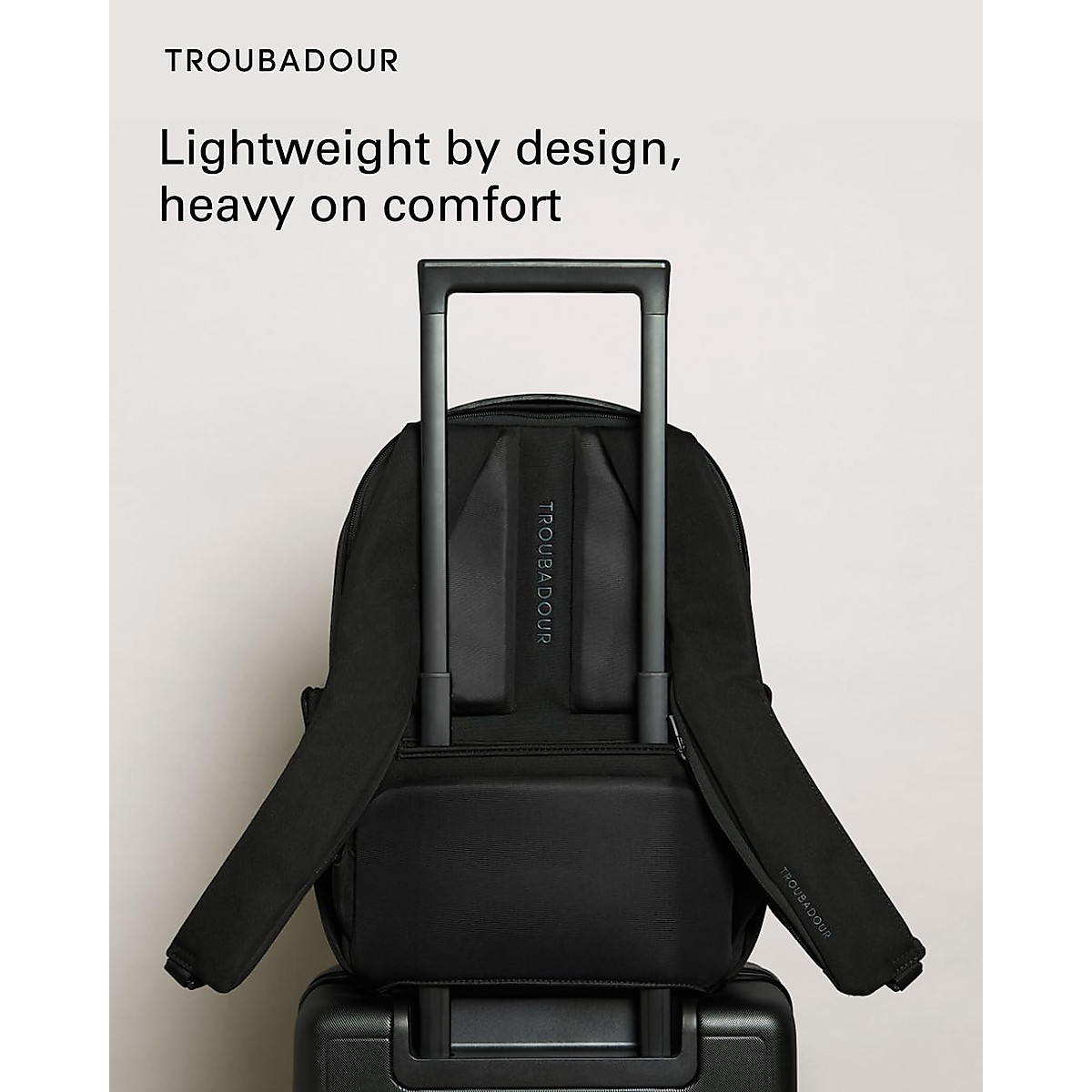 Troubadour Apex Compact Backpack 3.0 - Premium Waterproof Laptop Backpack Fits Up to 16" - Ergonomic Design for Work and Travel - Stylish Compact Backpack with 5-Year Guarantee - Black