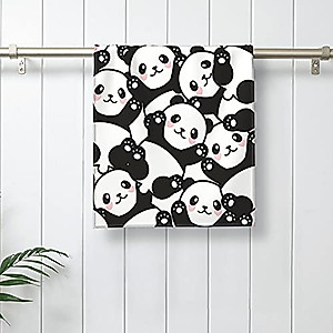 XWQWER Cute Panda Hand Towels 27.5 x 12 in Ultra Soft Highly Absorbent Dish Guest Towel Bathroom Kitchen Multipurpose Towel for Gym, Hotel, Spa and Home Decor