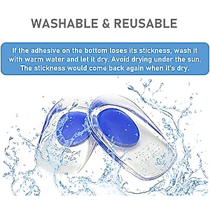 VivoFoot Gel Heel Cups, Shoe Inserts for Plantar Fasciitis, Heel Spur & Achilles Pain Relief, Heel Lift Inserts for Men & Women (Large: Men 7-11) Blue