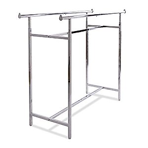 Econoco - Adjustable Double Bar Rectangular Hangrail Rack in Chrome