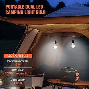 Nexstorm 155Wh Portable Power Station, 42000mAh Camping Generator Power Station with Flashlight Bulbs DC USB Type C Ports, Solar Charger Battery Pack for Home Emergency Gift