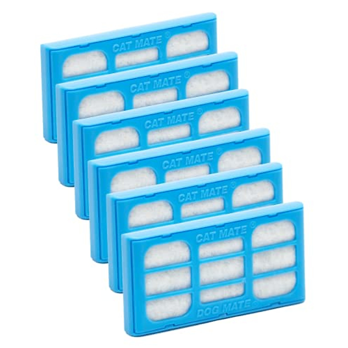 Cat Mate 6-Pack Replacement Fountain Filter Cartridges (Compatible with all Cat Mate / Dog Mate Fountains)