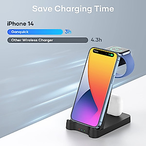 3 in 1 Charging Station for Apple Products - Wireless Charging Station for Multiple Devices - Phone and Watch Charger Stand for iPhone 15/14/13/12/11 Series, iWatch Series 1-9/Ultra, AirPods