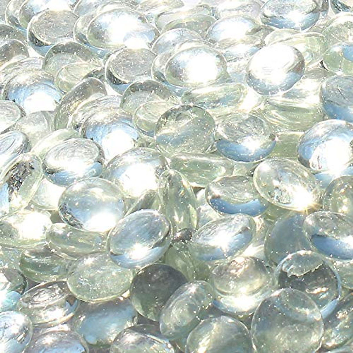 Blue Ridge Brand Reflective Fire Pit Glass Beads - Professional Grade Fire Glass for Fire Pit - 3/4" Firepit Glass Rock - Glass Stones - Gas & Propane Fireplace Glass (10 Pound, Clear)