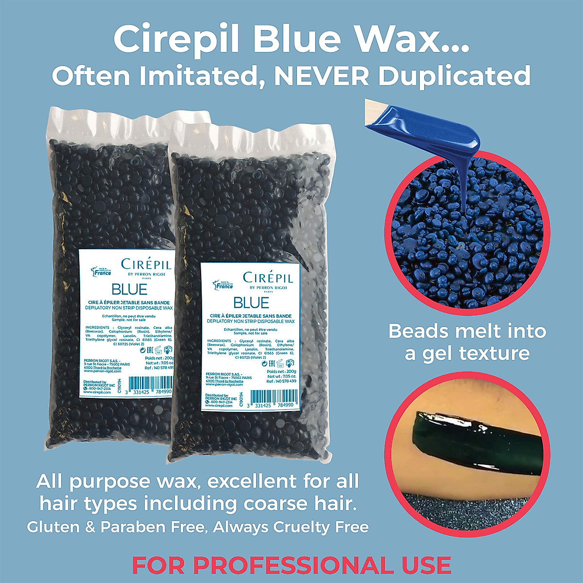 Cirepil - Waxing Kit - At Home Introduction Kit - Heater, Blue wax Beads, Pre & Post products & an Empty Tin - The Best Temperature for your Cirepil Wax