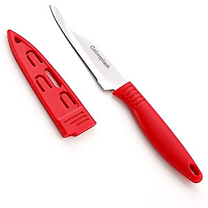 kitchen Paring Knives Knife Sets With Safety Sheath Cover, Set of 4, Red, Yellow, Blue & Green Knife
