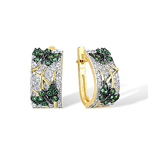 Santuzza 925 Sterling Silver Butterfly Dangle Earrings Green Spinel White Cubic Zirconia Drop Earring 14K Yellow Gold Plated Jewelry