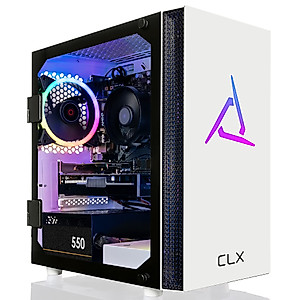 CLX Set Gaming PC - AMD Ryzen 5 5600 3.5GHz, Radeon RX 6400, 1TB NVMe M.2 SSD, 16GB DDR4 Black Memory, CPU air Cooler, WiFi, Windows 11 Home, White