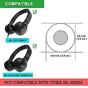 Jarmor Replacement Memory Foam & Protein Leather Ear Cushion Pads Cover for JBL E35 E35BLK E45 E45BT E45BTBLK On Ear Headphones ONLY (Gray)