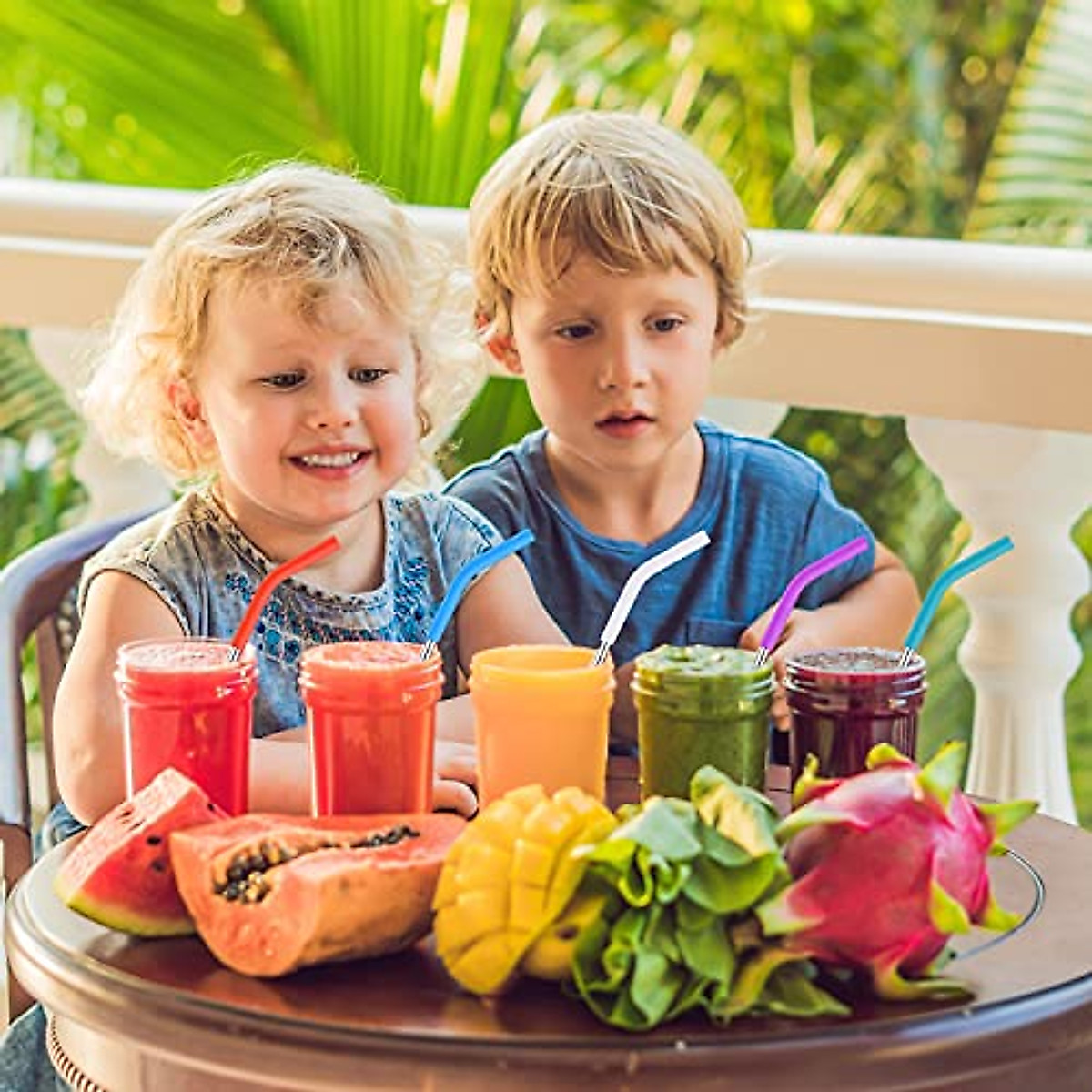 50 Pcs Silicone Straw Elbows Tips Rubber Metal Straws Tips Covers Reusable Straws Soft Drinking Silicone Straw Tips Only Stainless Steel Straw with 2 Brush (1/3 Inch, 8 mm)