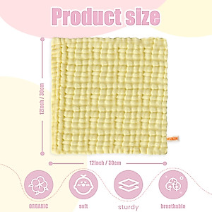 MUKIN Baby Muslin Washcloths - Natural Muslin Cotton Baby Wipes - Soft Newborn Baby Face Towel and Muslin Washcloth for Sensitive Skin- Baby Registry as Shower , 5 Pack 12x12 inches