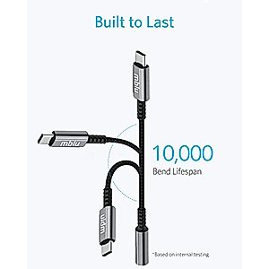 mblu MEIZU USB C to 3.5mm Audio Adapter,Headphone Aux Jack Dongle Compatible with MEIZU 20 18 Samsung S23 Ultra S21 Note20, Pixel 6 Pro