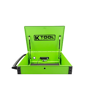 K Tool International 75124 35" Service Cart Tool Box for Garages, Repair Shops, and DIY, (7) Drawers, Locking Lid, (4) 5" Swivel Casters (2) with Brake, Protective Bumpers, Matte Finish, Neon Green