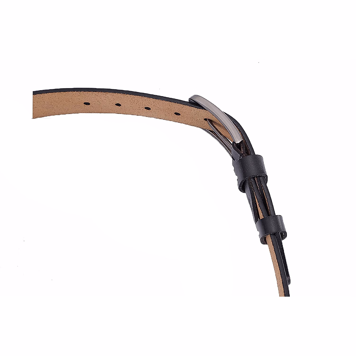 HYCOPROT Men's Belt, Leather Dress Belt with Single Prong Buckle 1.5'' for Casual and Business Adjustable Trim to Fit