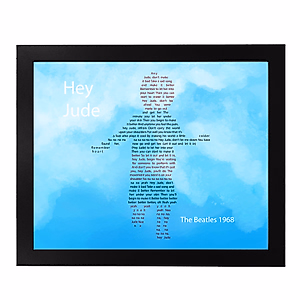Hey Jude - Beatles Vintage Decor Lyrics Wall Art, This Retro Wall Decor Music Poster Print, is Great For Home Decor, Bedroom Decor, Office Decor, or Man Cave Room Decor Aesthetic, Unframed - 10x8