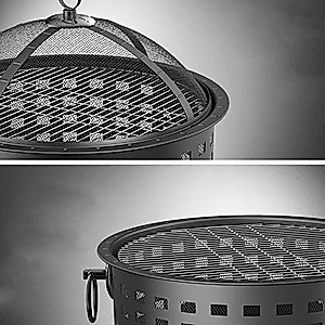 JAHH Multi-Function Bonfire Basin Winter Heating Outdoor Courtyard Charcoal Fire Pit Garden Household Barbecue Rack