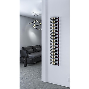 VintageView W Series Wine Rack 5 | Wall Mounted Metal Wine Storage (15 Bottles, Matte Black)