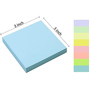 (8 Pack) Sticky Notes 3 x 3 in, Pastel Colorful Super Sticking Power Memo Post Stickies Square Sticky Notes for Office, Home, School, Meeting, 83 Sheets/pad