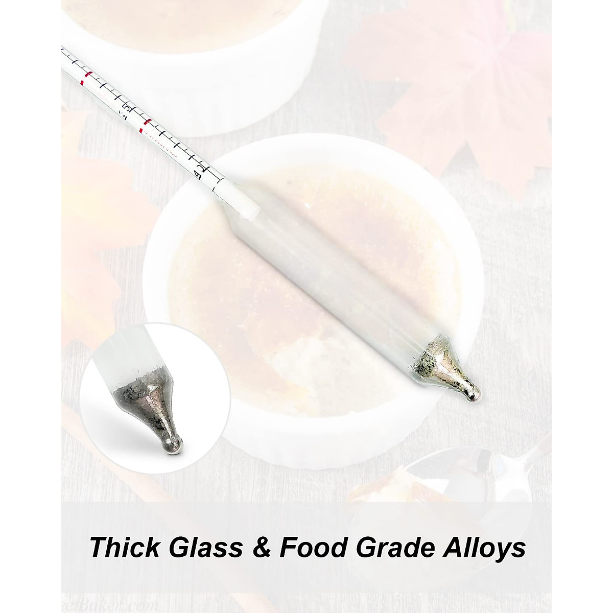 ULXIOM Maple Syrup Hydrometer, Baume and Brix Scale for Measure Sugar and Moisture Content (Density) of Boiled Sap