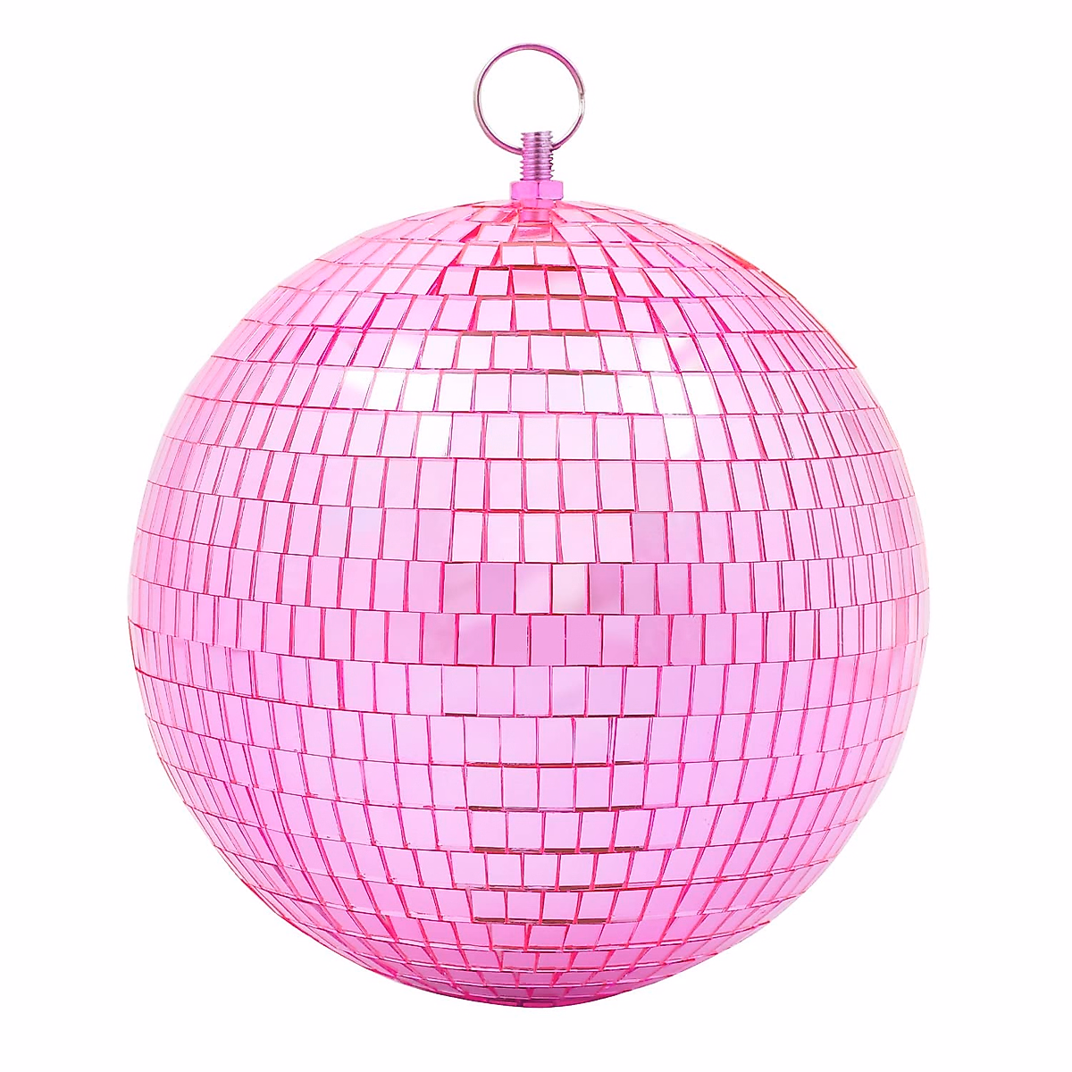 Mirror Disco Ball Decor with Hanging Ring 8" Large Pink Disco Ball Ornament for Disco Party Decorations,70s Theme Party, DJ, Wedding, Birthday,Christmas