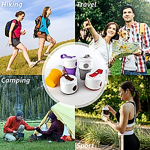 Collapsible Travel Cup Coffee Mug, 13.5oz / 395ml - Leak-Proof Reusable Portable Silicone Cup, Expandable Drinking Mug - Perfect for Camping & Hiking & Traveling - Microwave & Dishwasher Safe(Coffee)