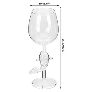 ABOOFAN Glass Tumbler Glass Tumblers Wine Glasses Carp Fish Shaped Wine Goblet Cocktail Glasses Champagne Glass Martini Goblet Cups for Home Party Bar 260ml Transparent Glass Tumbler Glass Tumblers