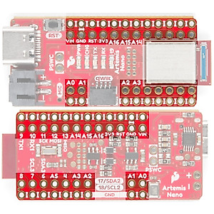 SparkFun RedBoard Artemis Nano Machine Learning Development Board Includes BLE 1 megabyte of Flash USB-C Qwiic I2C MEMS Microphone Compatible with Arduino IDE TenserFlow Models Small Footprint