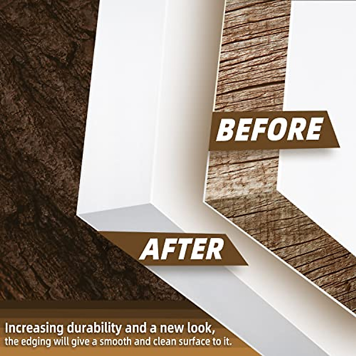 GSCIT Club White Edge Banding, 3/4 inch x 50ft Melamine Edge Banding with Hot Melt Adhesive Pre-glued Cabinet Edge Banding Flexible White Veneer Edging for Plywood Furniture Table