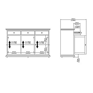 Tvilum Sonoma Sideboard with 3 Doors and 3 Drawers, White