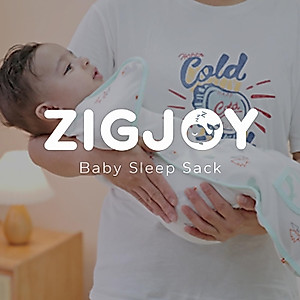 ZIGJOY Shark-Fin Transition Swaddle - 1.0 Tog Baby Sleep Sack Soft Cotton Transitional Baby Wearable Blanket with 2-Way Zipper, Hemp Grey, 0-3 Months