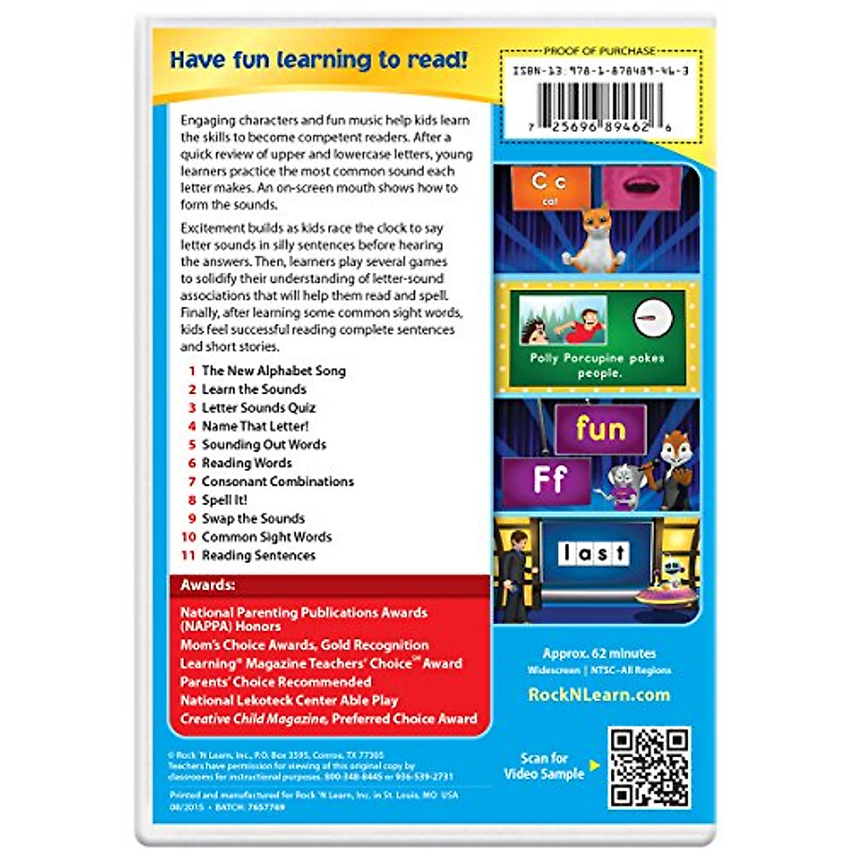 Early Literacy DVD Collection - Letter Sounds Phonics for Beginners, Getting Ready for Kindergarten, Nursery Rhymes