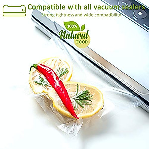 POTANE 6 Pack 11"x20'(3Rolls) and 8"x20' (3Rolls)Thickened Vacuum Sealer Bags , Smell-Proof, Puncture Prevention, Heavy duty for POTANE, Food Saver, Seal a Meal, Weston. Commercial Grade, BPA Free, Great for Vacuum storage,Meal Prep or Sous Vide