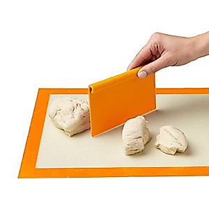 Chef'n Pastrio Set Bench Scraper and Chopper, Includes Stainless Steel and Plastic, Red