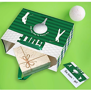 Golf Gift Bag with Tissue Paper Ideal for Golf Themed Gifts, Birthdays, and Special Occasions Reusable Golf Club Gift Wrapping Bag for Men and Kids – Includes Golf Gift Card and Golf Party Favor Bags