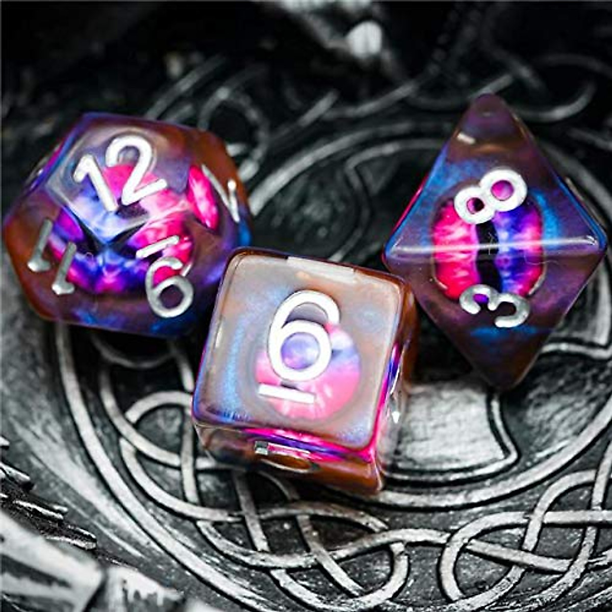 Demon Eye Dragon Eye Dice 7-Dice Set Resin Dungeons and Dragons Dice