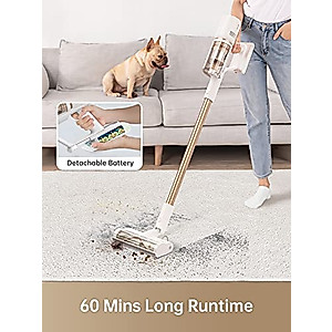 Dreametech Cordless Vacuum Cleaner, P10 Pro Vacuum Cleaner with 22Kpa Powerful Suction, 2 in 1 Lightweight Stick Vacuum for Hard Floor Pet Hair